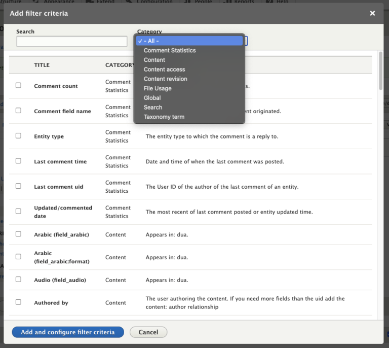 Drupal: Working with filters criteria - Full Stack Programmer
